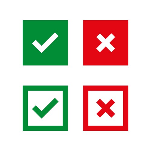 Green Check Red X Vector Images (over 1,800)