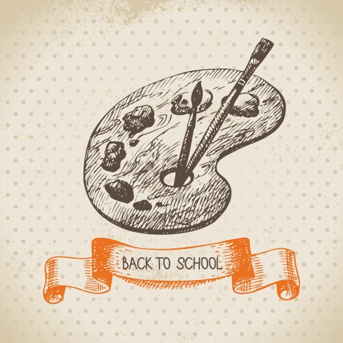 Hand drawn back to school vintage background Vector Image