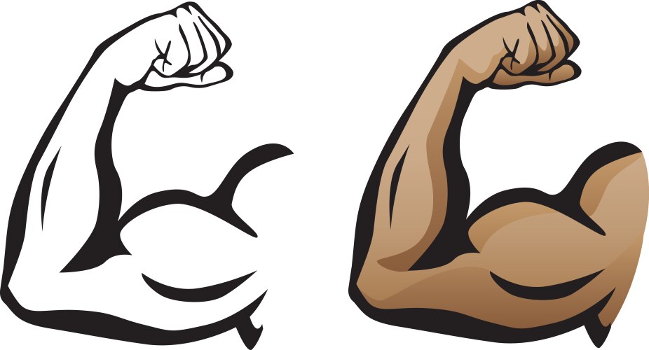 Silhouette arm bicep muscle flexing bodybuilding Vector Image
