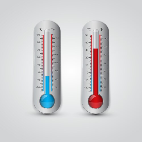 Thermometer icons temperature measurement Vector Image