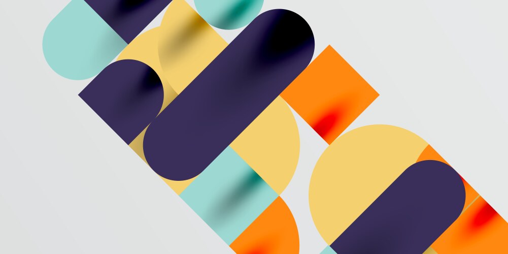 Circles semi squares and round shapes Royalty Free Vector