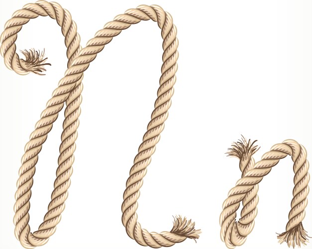 Rope Letter M - Knot Detail – Royalty-Free Vector | VectorStock