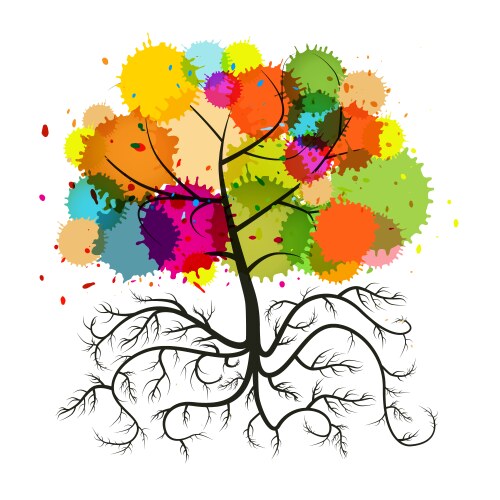 Colorful tree background Royalty Free Vector Image