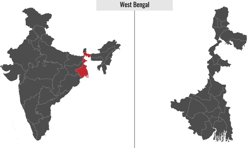 West Bengal State Map Royalty Free Vector Image