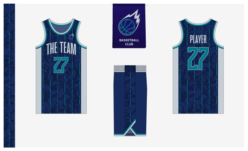 Basketball uniform mockup template and logo Vector Image