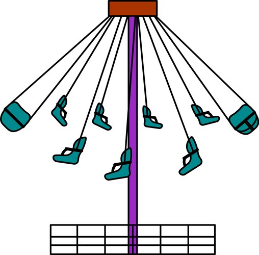 Chained carousel isolated on white Royalty Free Vector Image