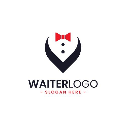 Logo design black penguin dressed as a butler Vector Image