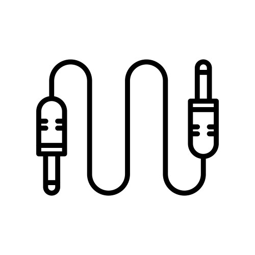 Jack cable linear logo mark in black and white Vector Image