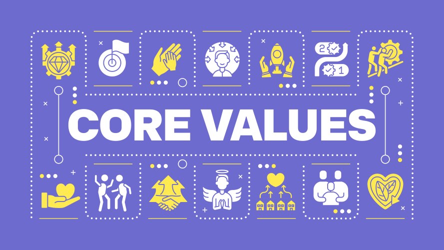 Core values word concept isolated on white Vector Image