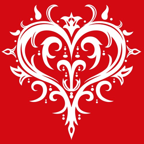 Decorative heart damask ornate style Royalty Free Vector