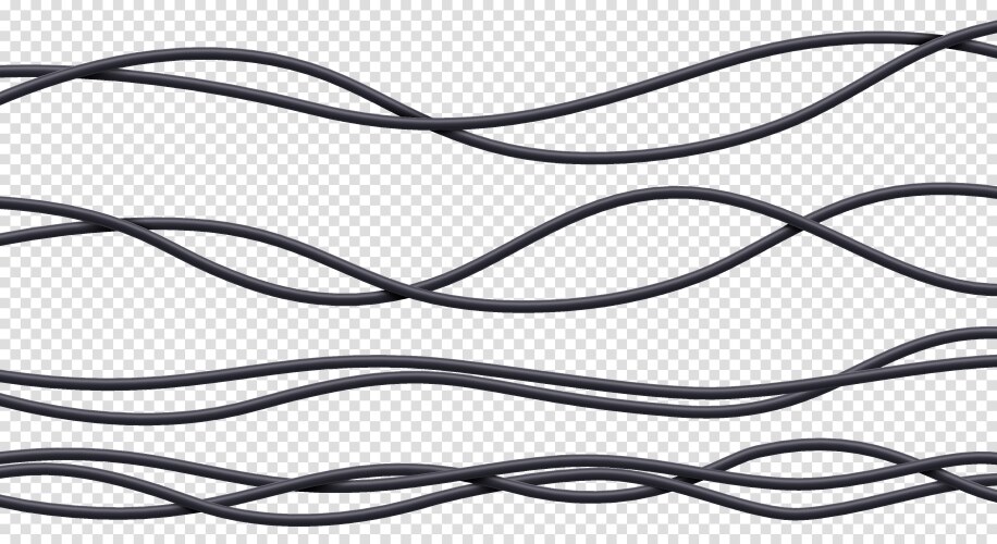 Realistic cables set flexible electrical wires Vector Image