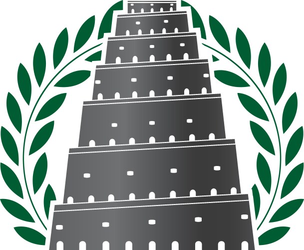 Tower of babel ancient city babylon Royalty Free Vector