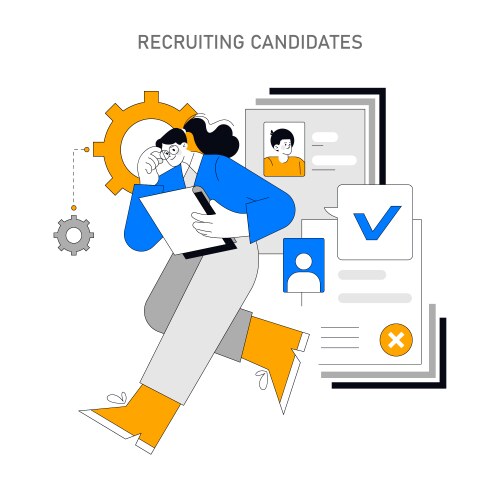 Recruting candidates flat Royalty Free Vector Image