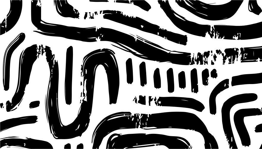 Brush paint curve background abstract art ink Vector Image