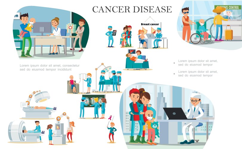 Cancer disease horizontal banners Royalty Free Vector Image
