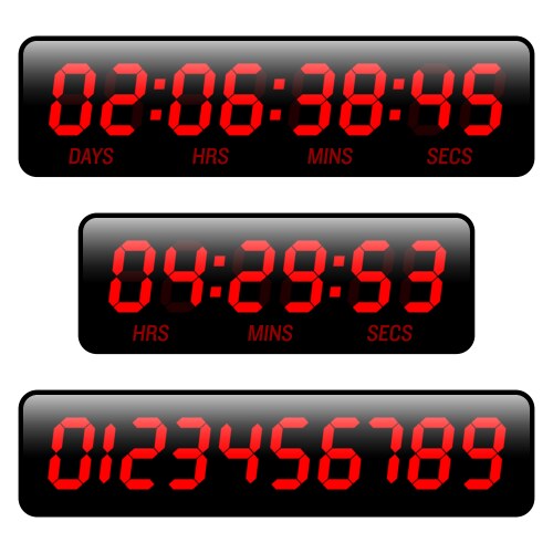 Countdown timer white color mechanical scoreboard Vector Image