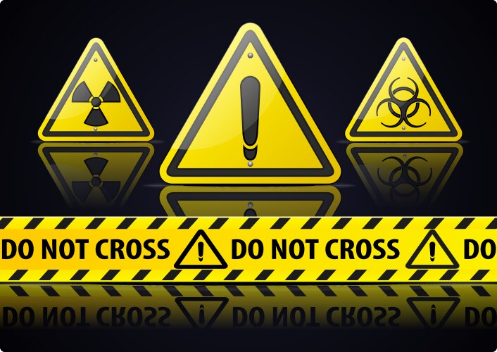 Danger sign yellow and black Royalty Free Vector Image