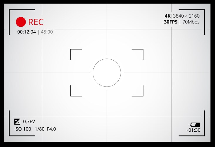 Camera view and focusing screen Royalty Free Vector Image