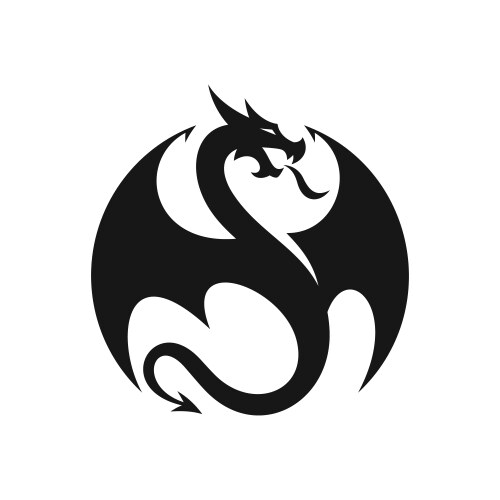 Circle dragon logo design Royalty Free Vector Image