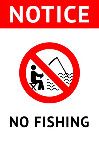 Label no fishing for print Royalty Free Vector Image