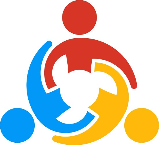 Teamwork support flower logo Royalty Free Vector Image