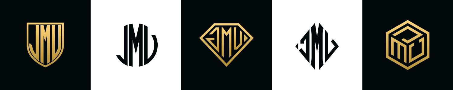 Initial letters jny logo designs bundle Royalty Free Vector