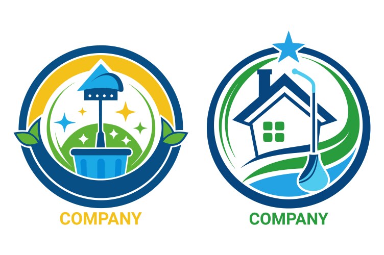 Professional cleaning company logo design Vector Image