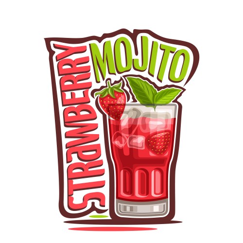 Cocktail strawberry daiquiri Royalty Free Vector Image