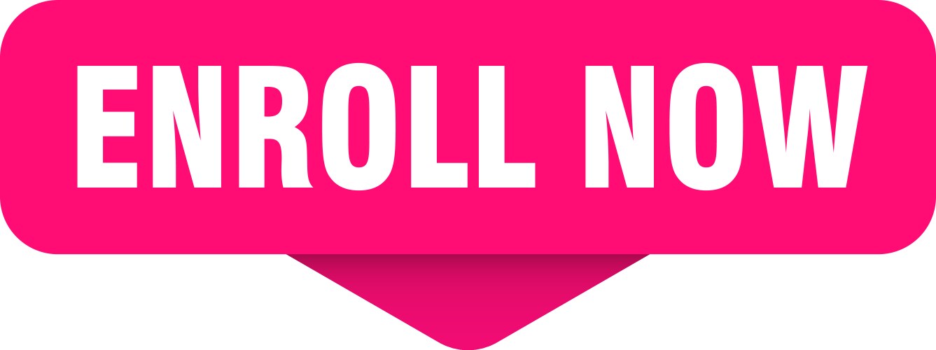 Enroll now sticker sign on transparent Royalty Free Vector