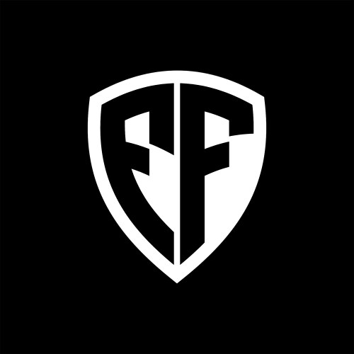 Ff letter bold monogram with shield shape Vector Image