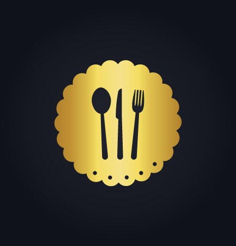 Chef cook food gold logo Royalty Free Vector Image