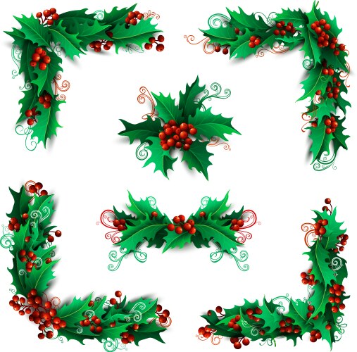 Festive Christmas Decorations Royalty Free Vector Image