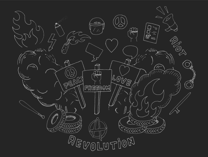 Protest petition police forces riot strike Vector Image