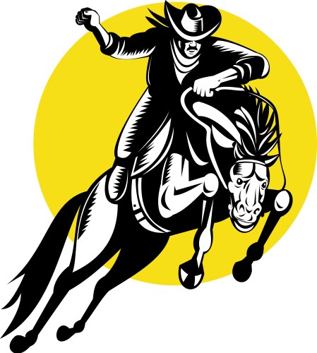Cowboy concept with saddle Royalty Free Vector Image