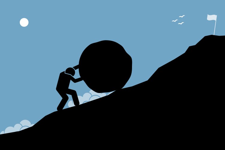 Man Pushing Rock Vector Images (over 220)