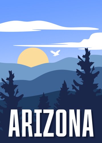 Phoenix arizona with beautiful views Royalty Free Vector