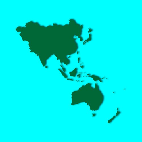 Asia continent map icon Royalty Free Vector Image