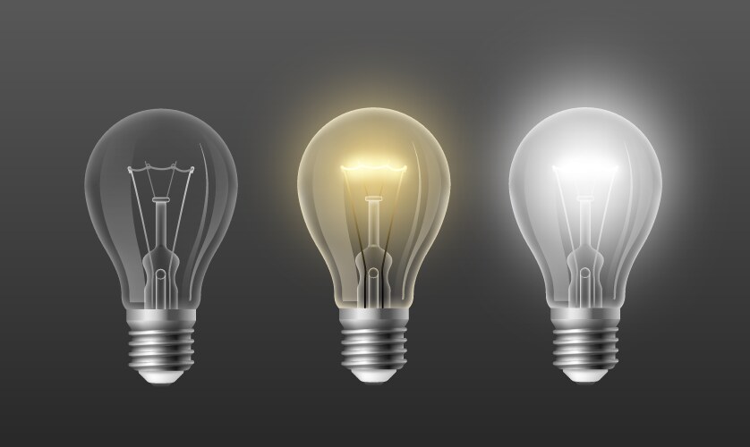Realistic Transparent Lightbulb Royalty Free Vector Vectorstock