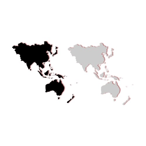 Asia continent map icon Royalty Free Vector Image