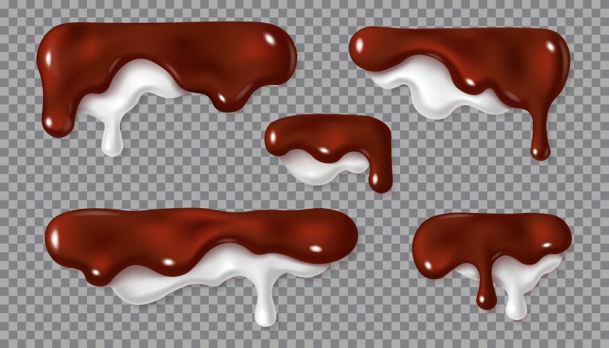 Pink cream melted on chocolate bar background Vector Image