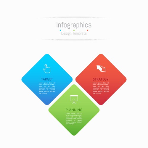 Infographic 3 options design elements Royalty Free Vector