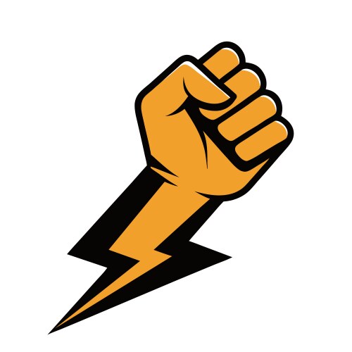 Protest fist with lightning people protesting Vector Image