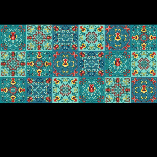 Chinese ceramic tile pattern oriental traditional Vector Image