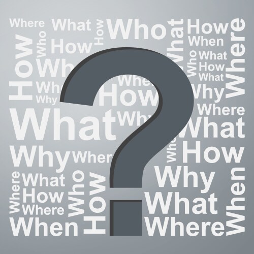 Question words flash cards colorful Royalty Free Vector