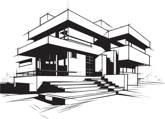 Architectural Drawing Building Elevation Plan Vector Images (over 180)