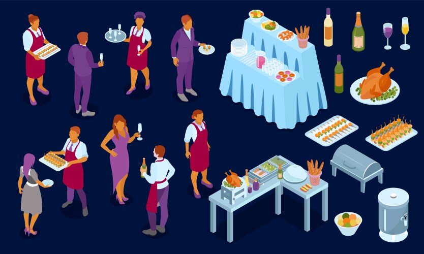 Banquet horizontal banner Royalty Free Vector Image