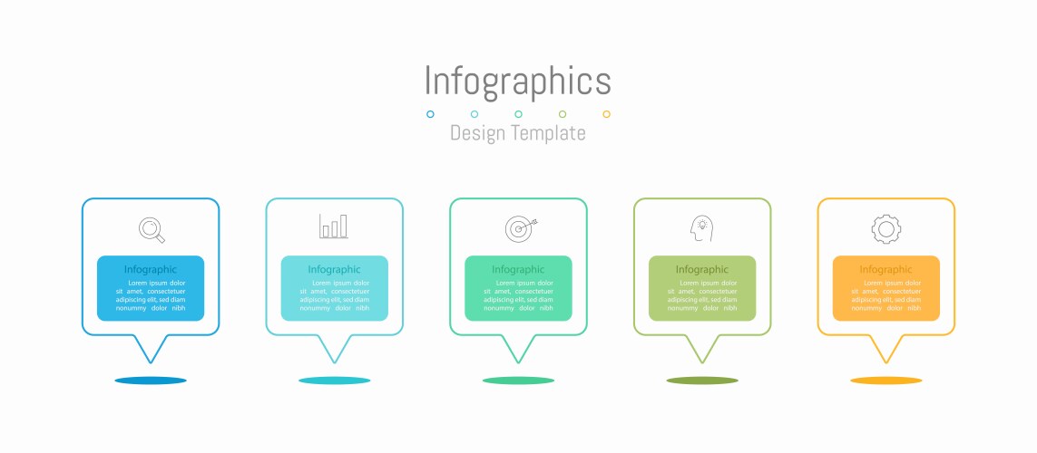 Infographic 5 options design elements Royalty Free Vector