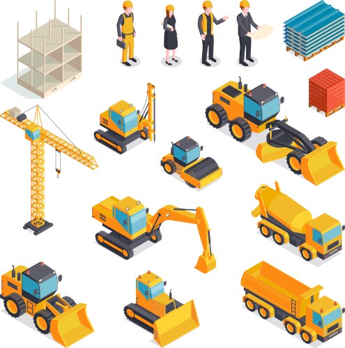 Building materials heaps construction material Vector Image