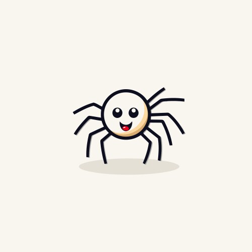 Cute spider cartoon isolated on white background Vector Image