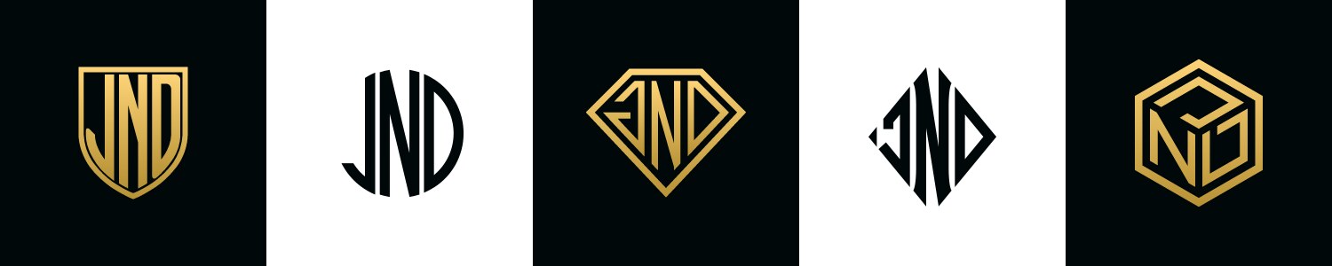 Initial letters jnk logo designs bundle Royalty Free Vector